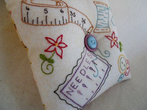 8 Hand Embroidered Pin Cushions – Needle Work
