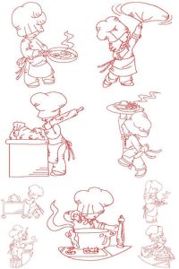 Free Redwork Embroidery – Little Chef Patterns – Needle Work