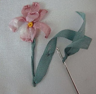 How to Embroider a Silk Ribbon Iris – Needle Work