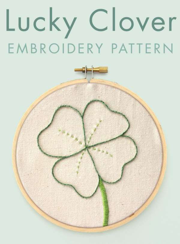 Free Lucky Shamrock Hand Embroidery Pattern – Needle Work