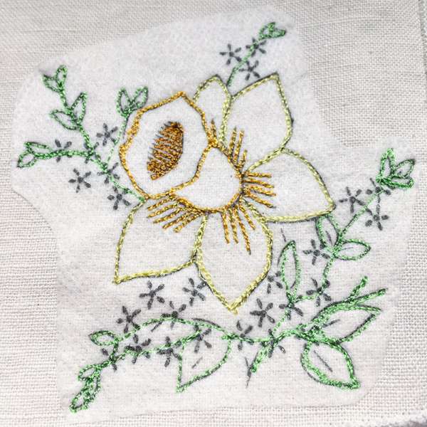 Machine Embroidery Daffodil Pattern – Needle Work