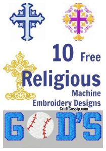 10 Free Religious Machine Embroidery Designs – Needle Work