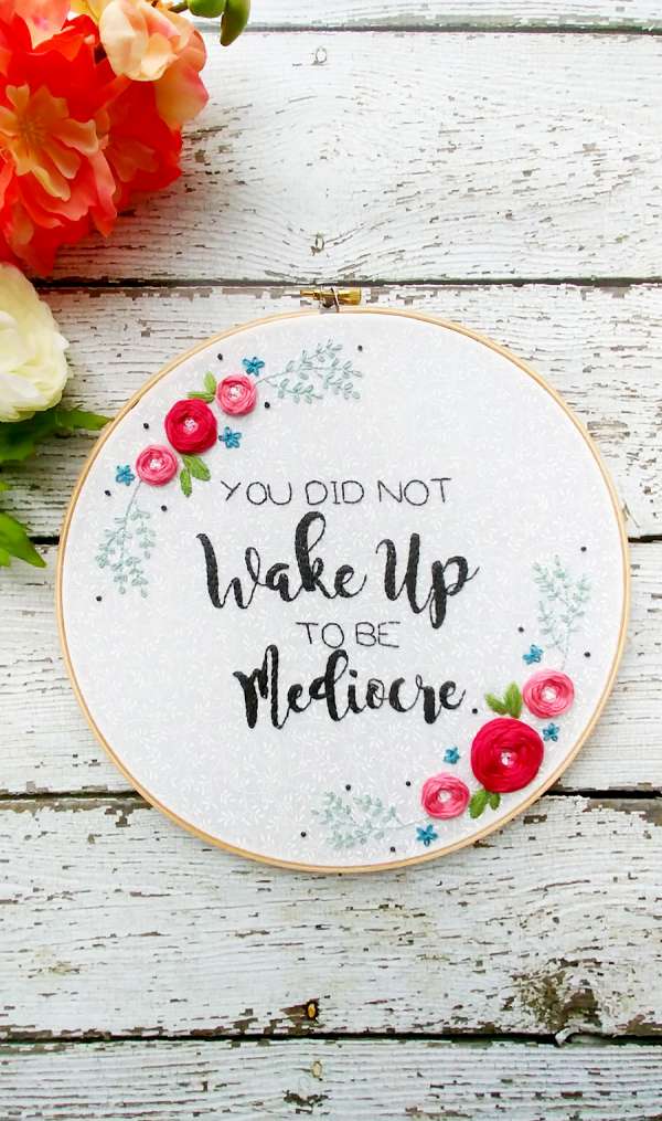 Free Encouragement Hand Embroidery Pattern – Needle Work