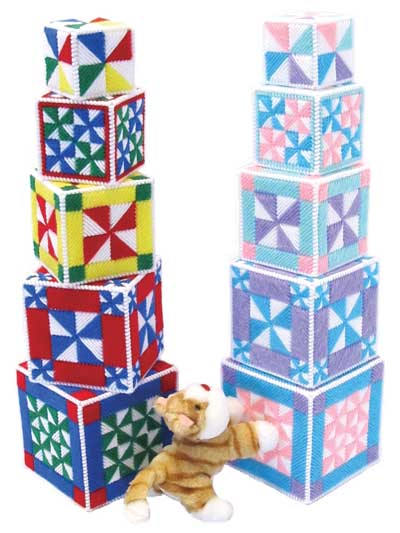 Stacking Plastic Canvas Blocks Pattern – Needle Work