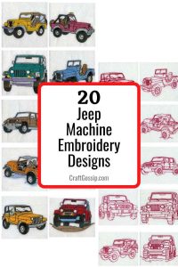 20 Jeep Machine Embroidery Designs – Needle Work