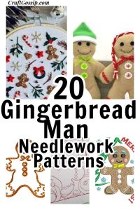 20 Gingerbread Man Embroidery And Needlework Patterns Just In Time For ...