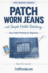 Mini Mending Mondays: How to Patch Worn Jeans with Simple Visible ...